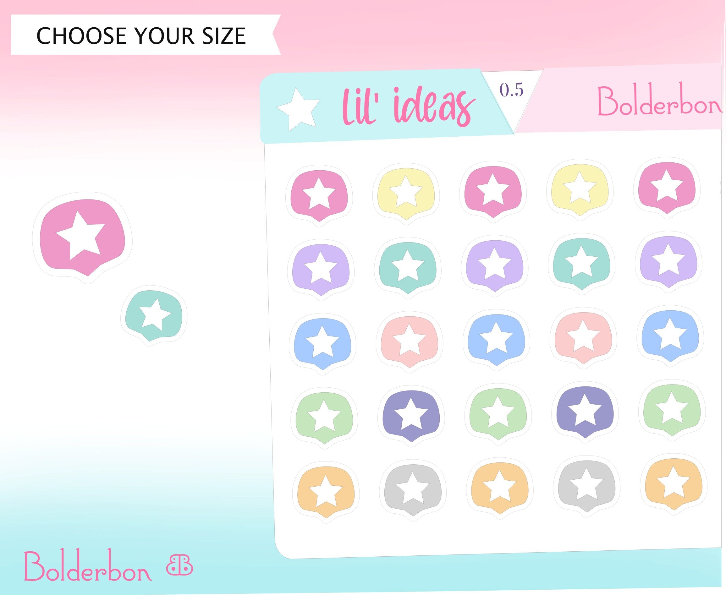 STAR ICONS || Functional Planner Stickers – Bolderbon