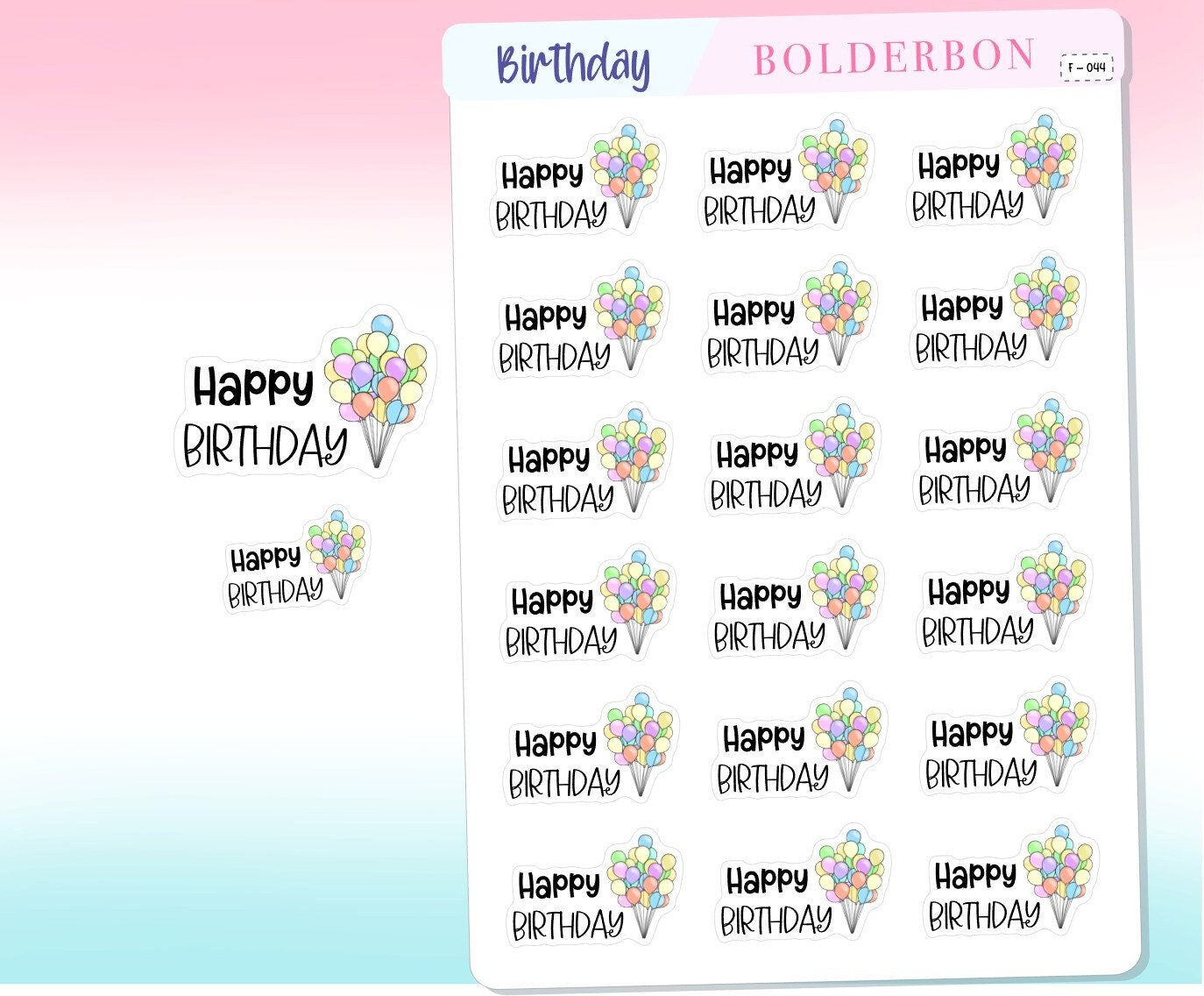 BIRTHDAY BALLOON Planner Stickers || Cute, Balloons, Celebrate, Labels ...