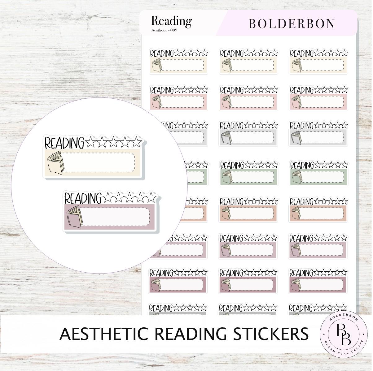 AESTHETIC READING Stickers || Book Review Tracker, Star Rating Sticker ...