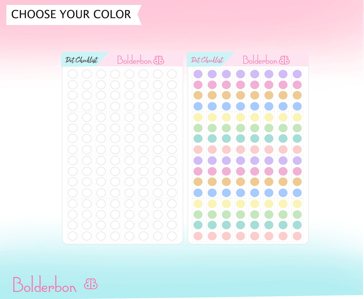 MINI DOT CHECKLIST || Colorful, Black and White Planner Stickers ...