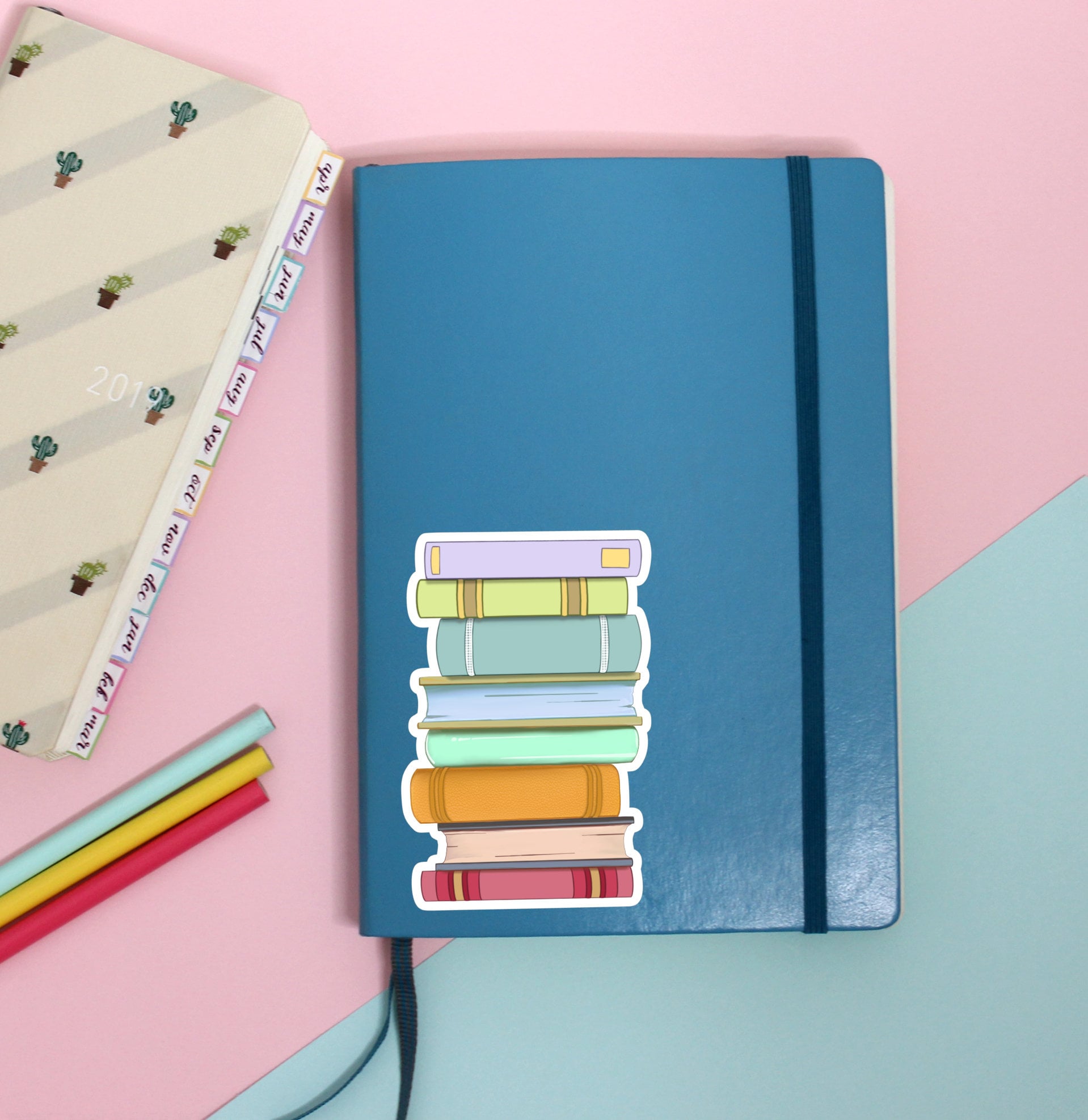 BOOK STACK STICKER || Reading, Book Lover Gift, Bookish, Journal Stick ...