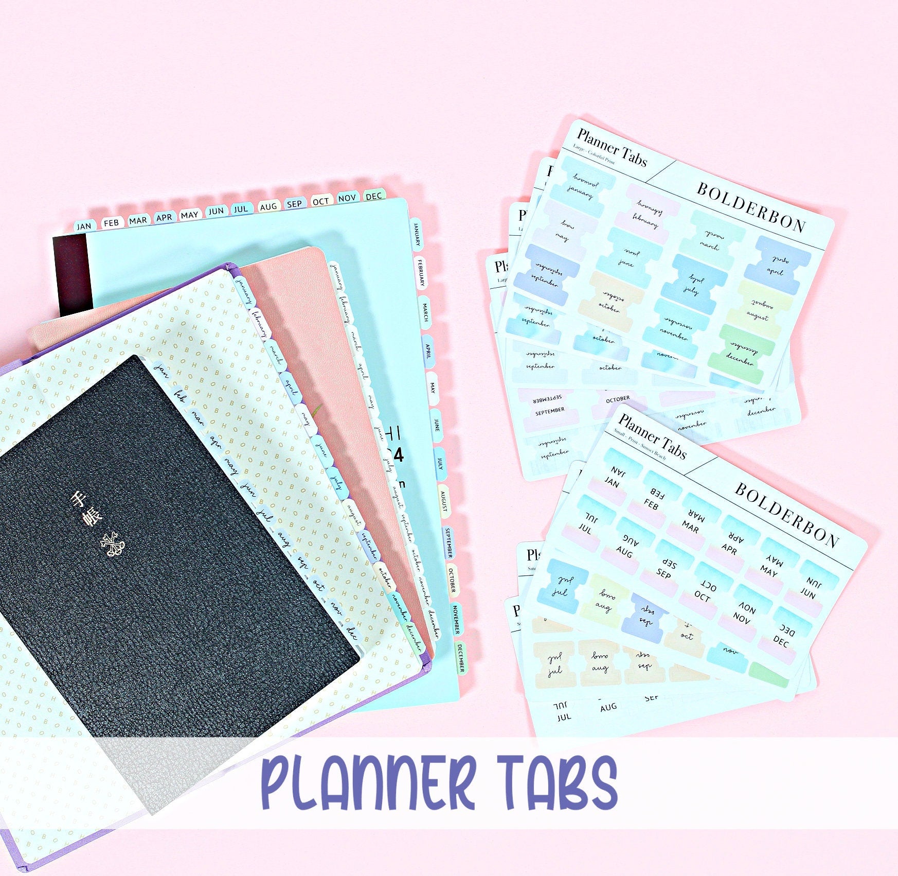 LAMINATED PLANNER TABS || Choose your color, font and size – Bolderbon
